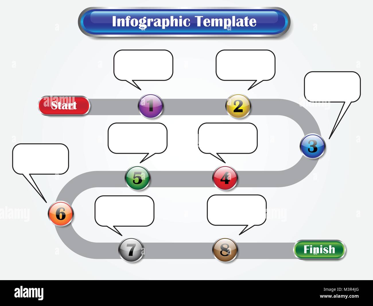 Vector Illustration Infographic Template Designed As Sequence Of Ten ...