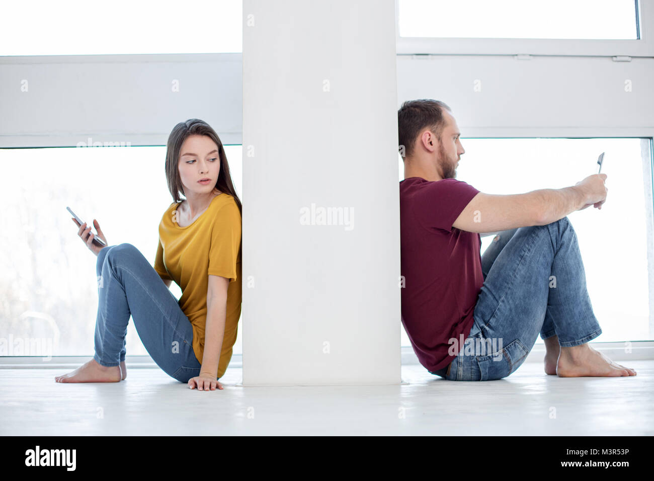 Sad woman unfaithful man hi-res stock photography and images - Alamy