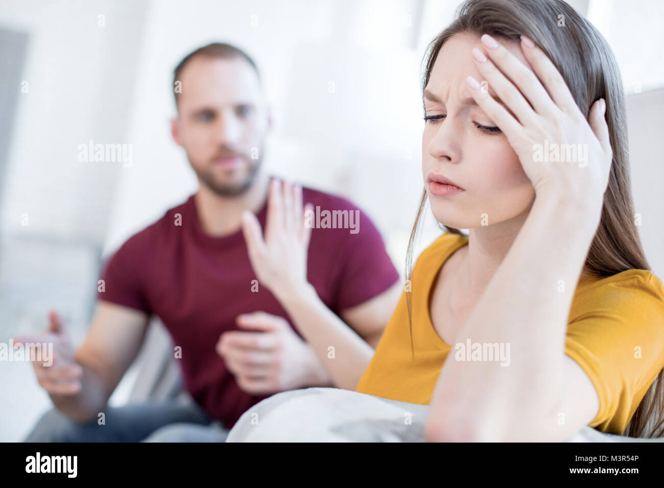 Miserable Woman Not Wanting To Talk With Her Man Stock Photo Alamy miserable-woman-not-wanting-to-talk-with-her-man-stock-photo-alamy