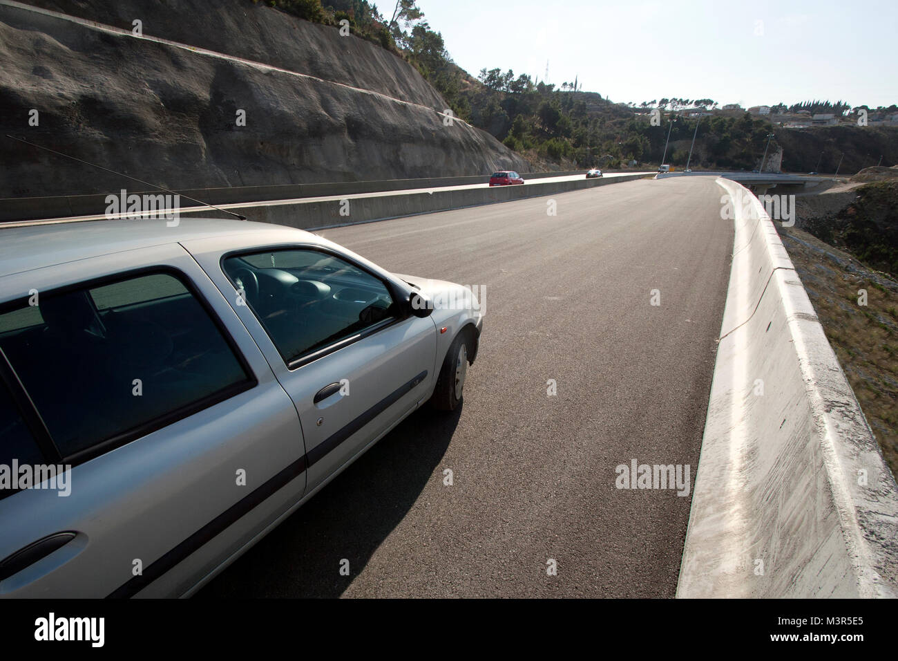 New asphalt lane on highway near Split town in Croatia Stock Photo - Alamy