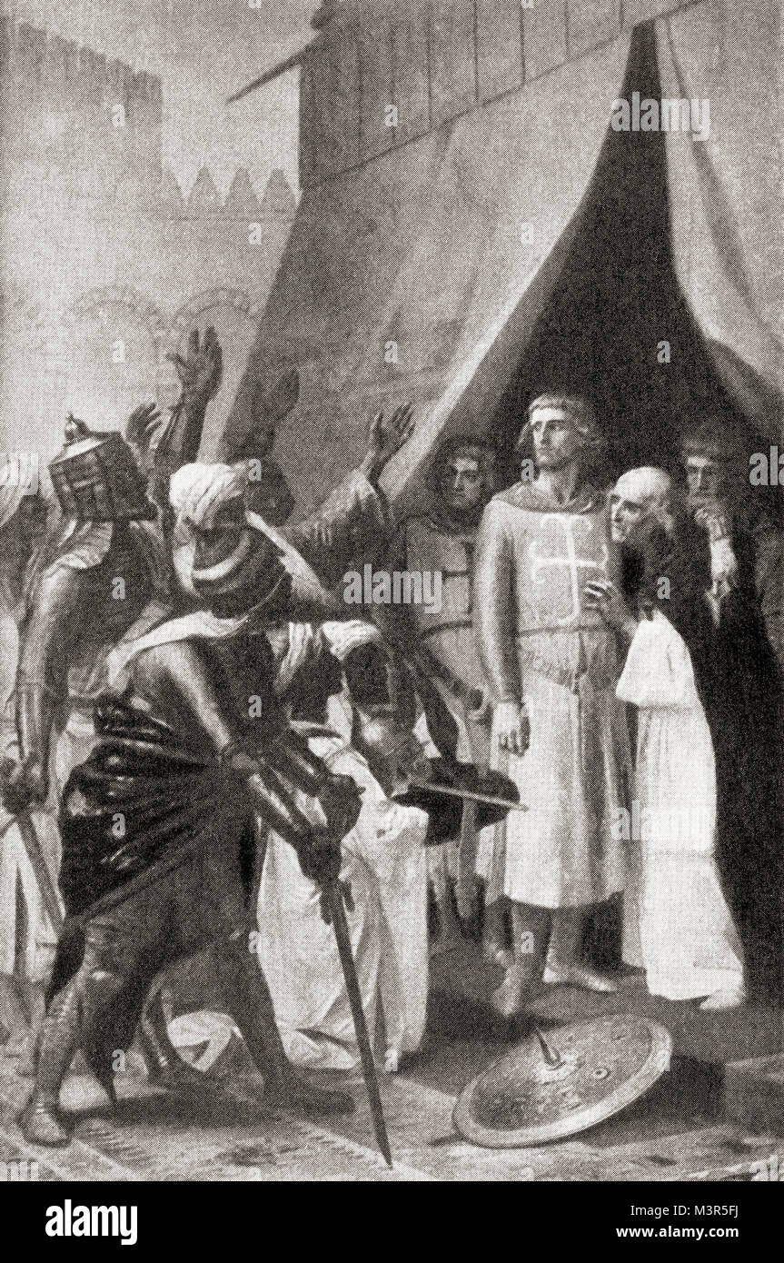Louis IX taken prisoner at the Battle of Fariskur during the Seventh ...