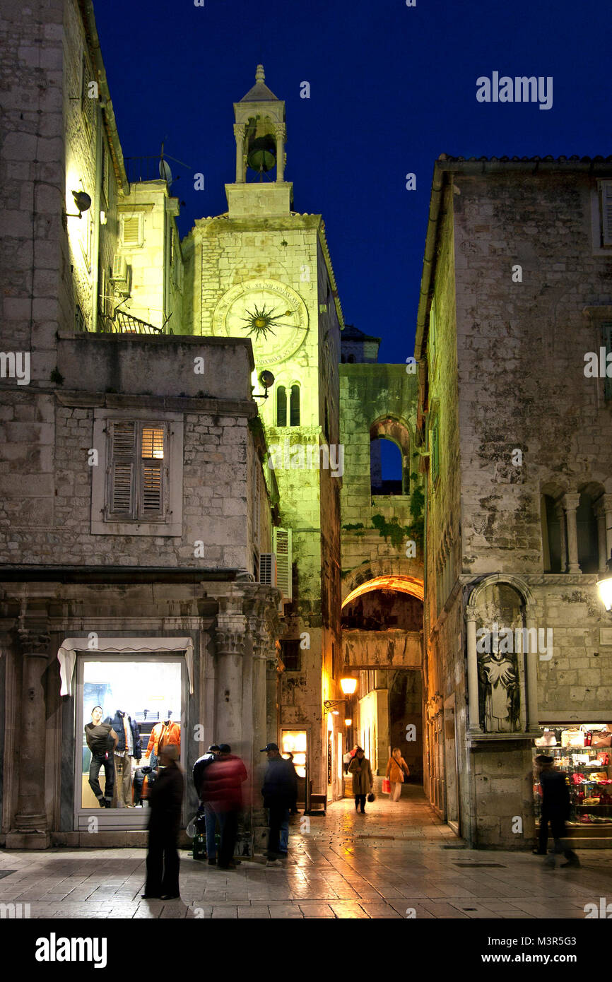 West entrance to Diocletian's Palace, Iron gate on the People's square ...