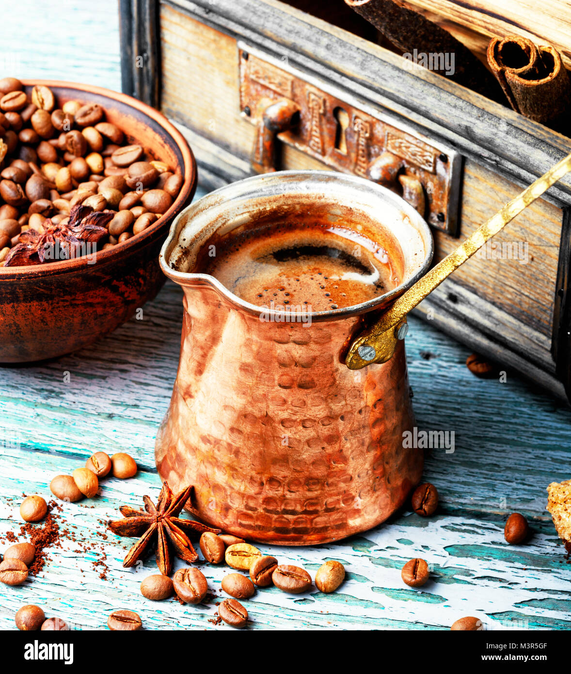 Bronze coffee pot hi-res stock photography and images - Alamy