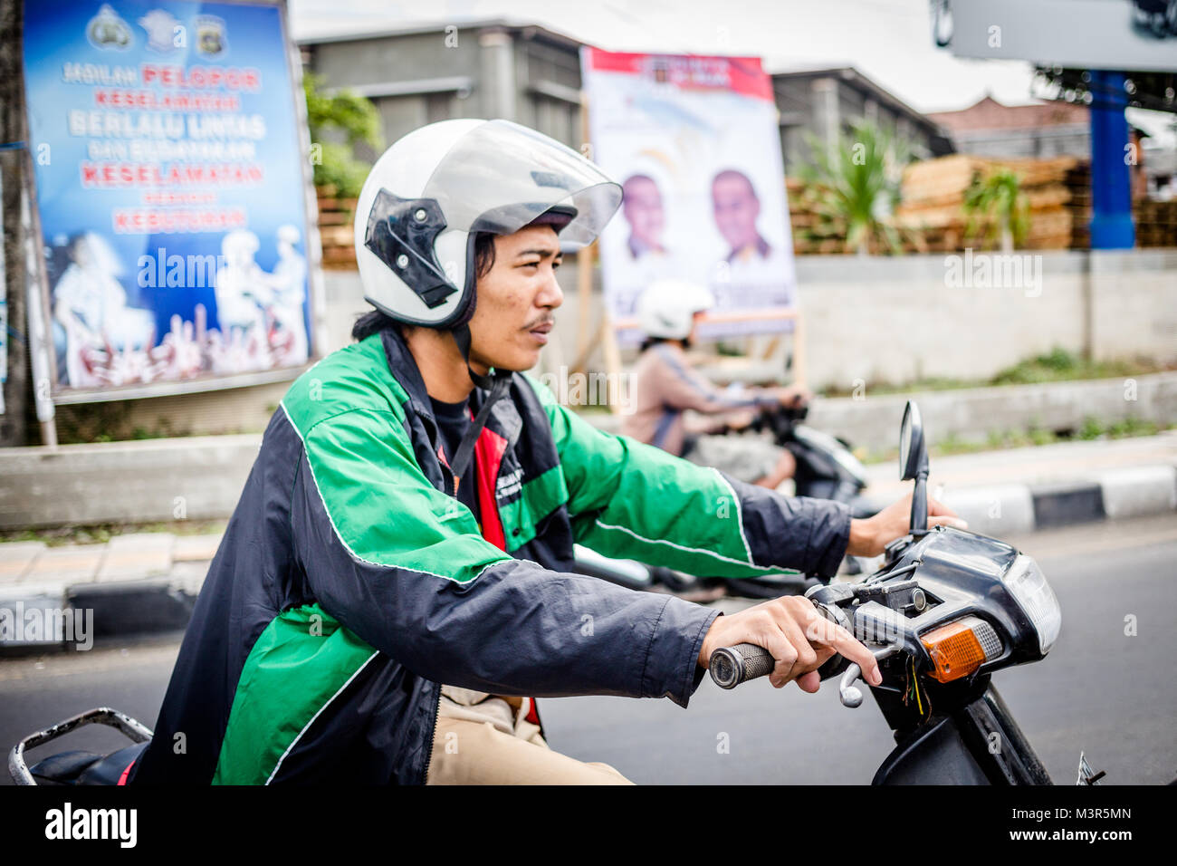 Bali, Indonesia, 28 August 2013: Traffic on streets of Bali Stock Photo ...