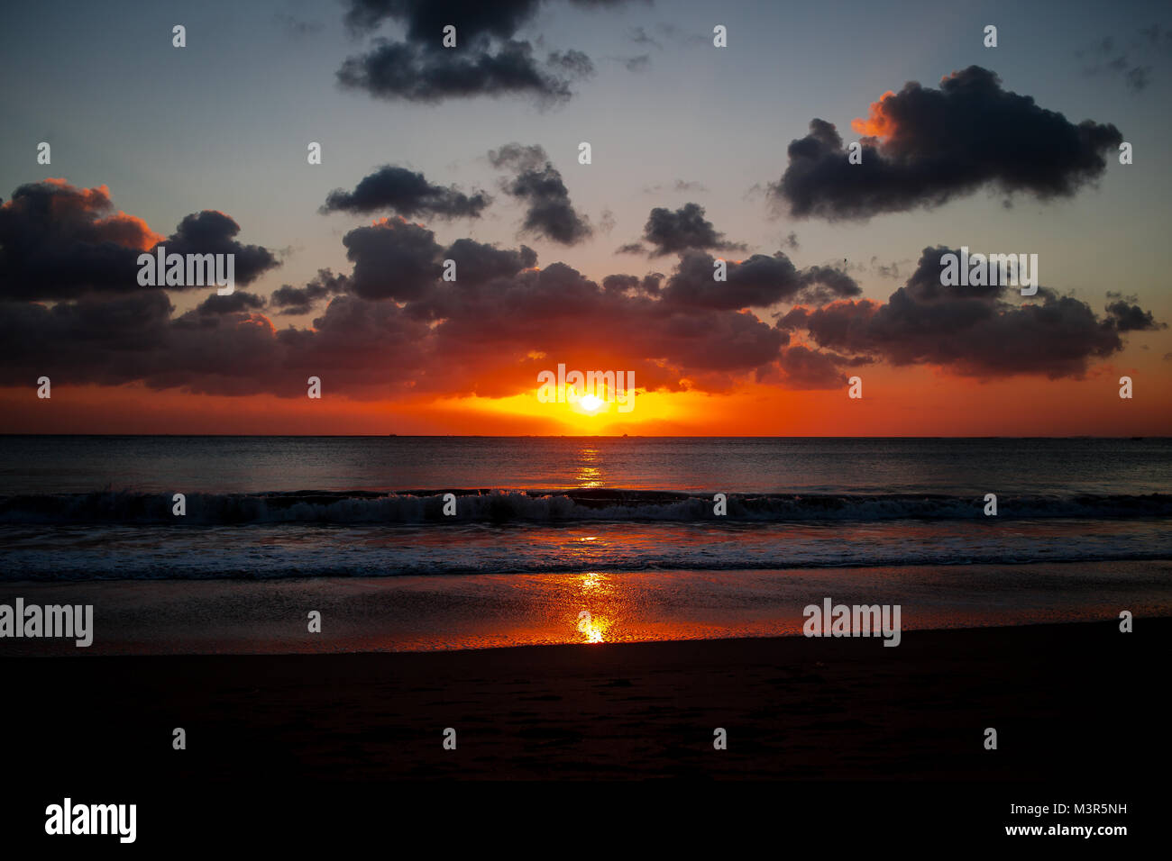 Sunset at Kuta Beach, Bali Indonesia Stock Photo - Alamy