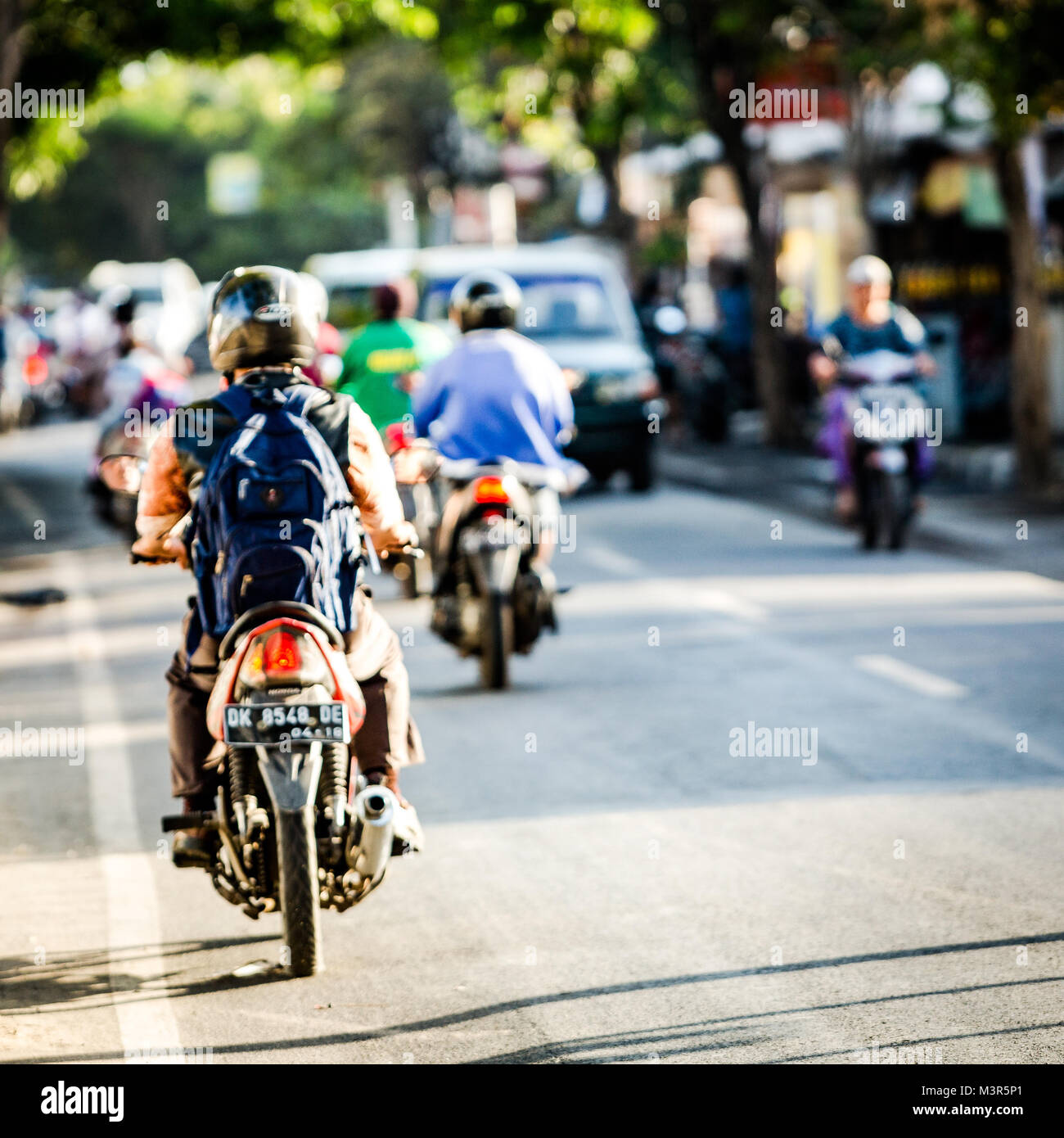 Bali, Indonesia, 5 September 2013: Traffic on streets of Bali Stock ...