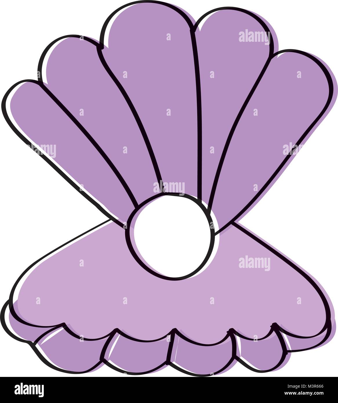 open seashell with pearl marine life Stock Vector Image & Art - Alamy