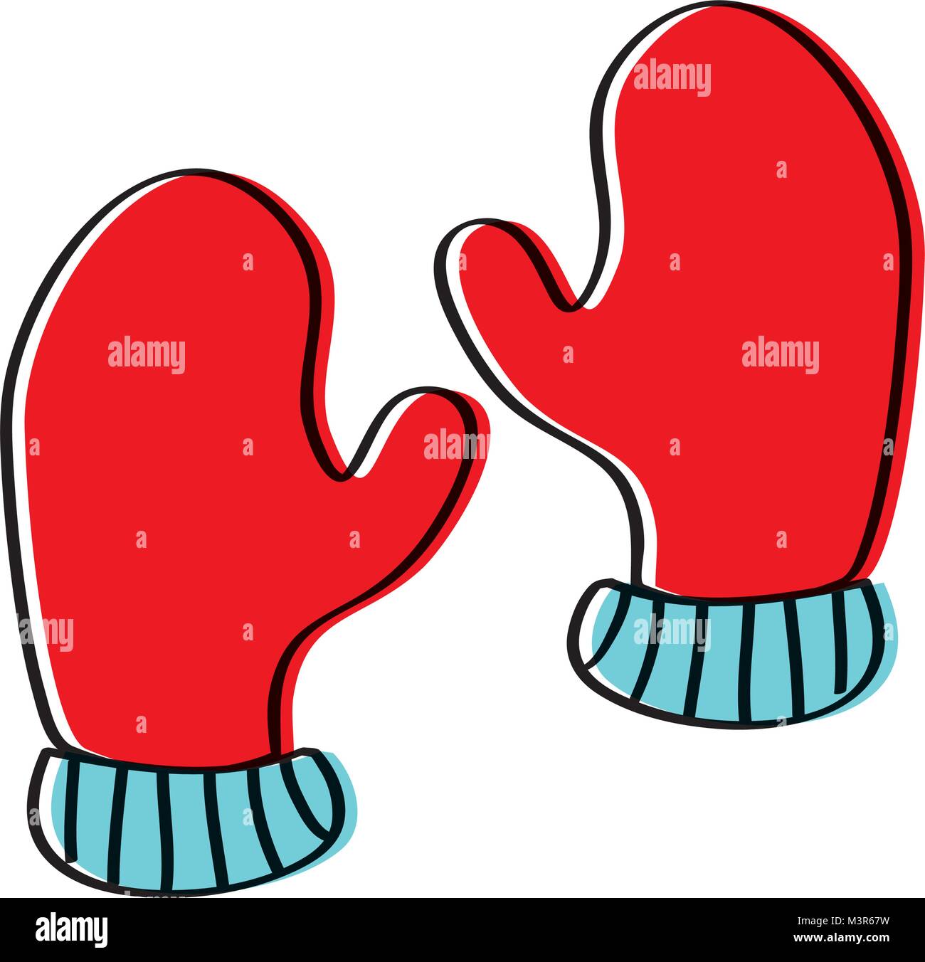 Fluffy gloves fashion hand Stock Vector Images - Alamy