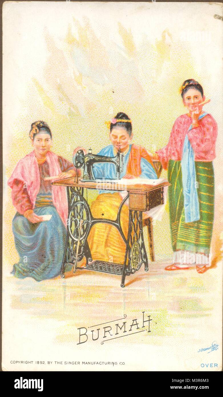 Victorian advertisement for Singer Sewing Machines 1892 Stock Photo - Alamy