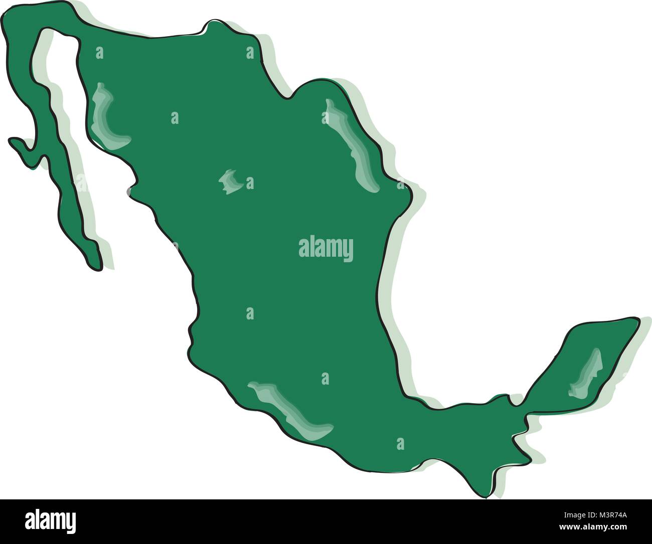 Map mexico country draw hi-res stock photography and images - Alamy