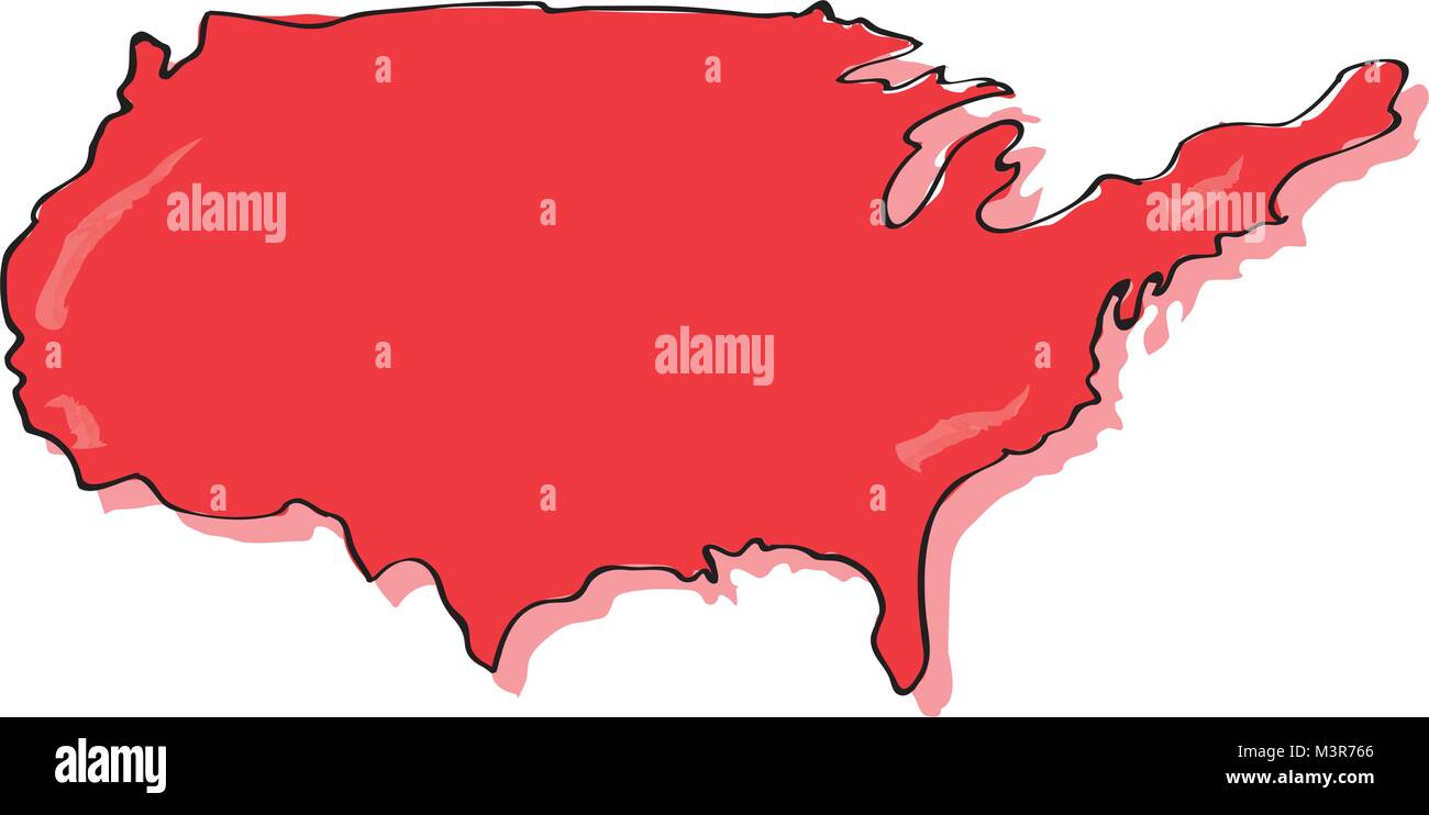 Comic drawing of a map of the United States Stock Vector Image & Art ...