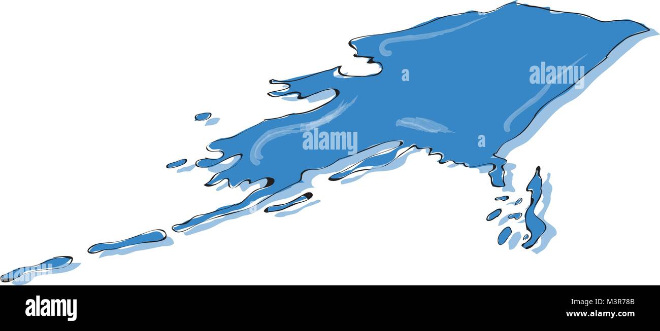 Comic drawing of a map of Alaska Stock Vector Image & Art - Alamy
