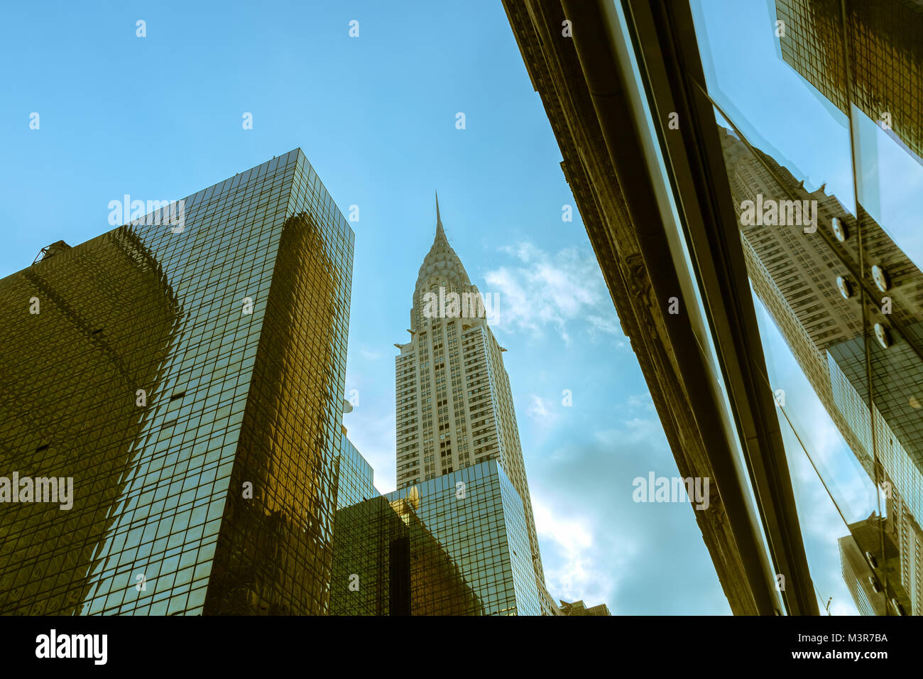 The iconic Chrysler Building, view at the low angle, in New York City ...