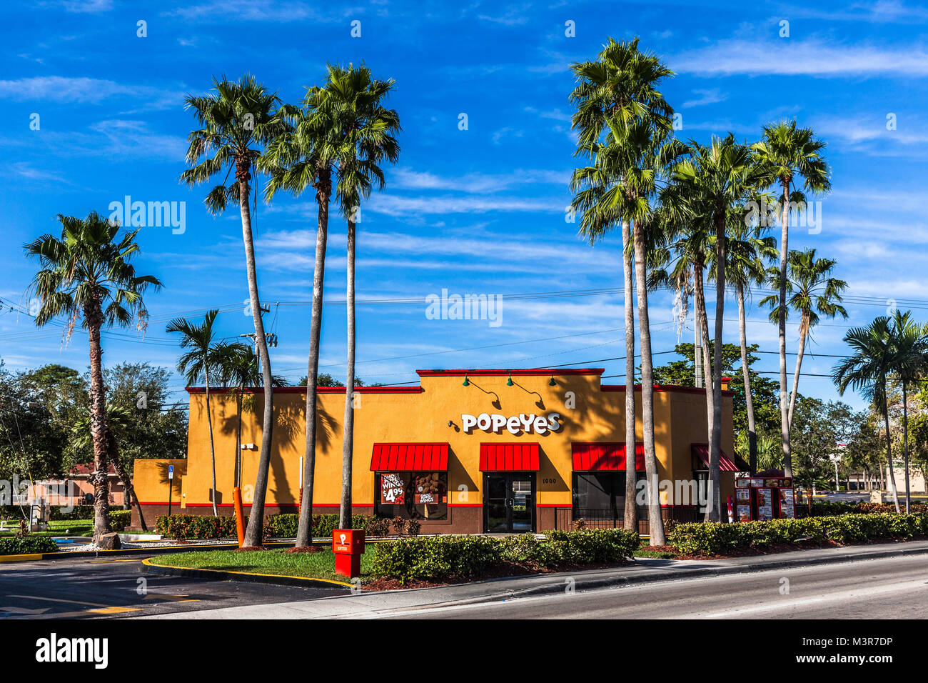 Popeyes fast food restaurant, North Miami Beach Boulevard, Miami Beach ...
