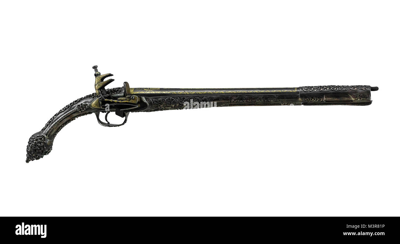 Ancient gun on a white background Stock Photo - Alamy