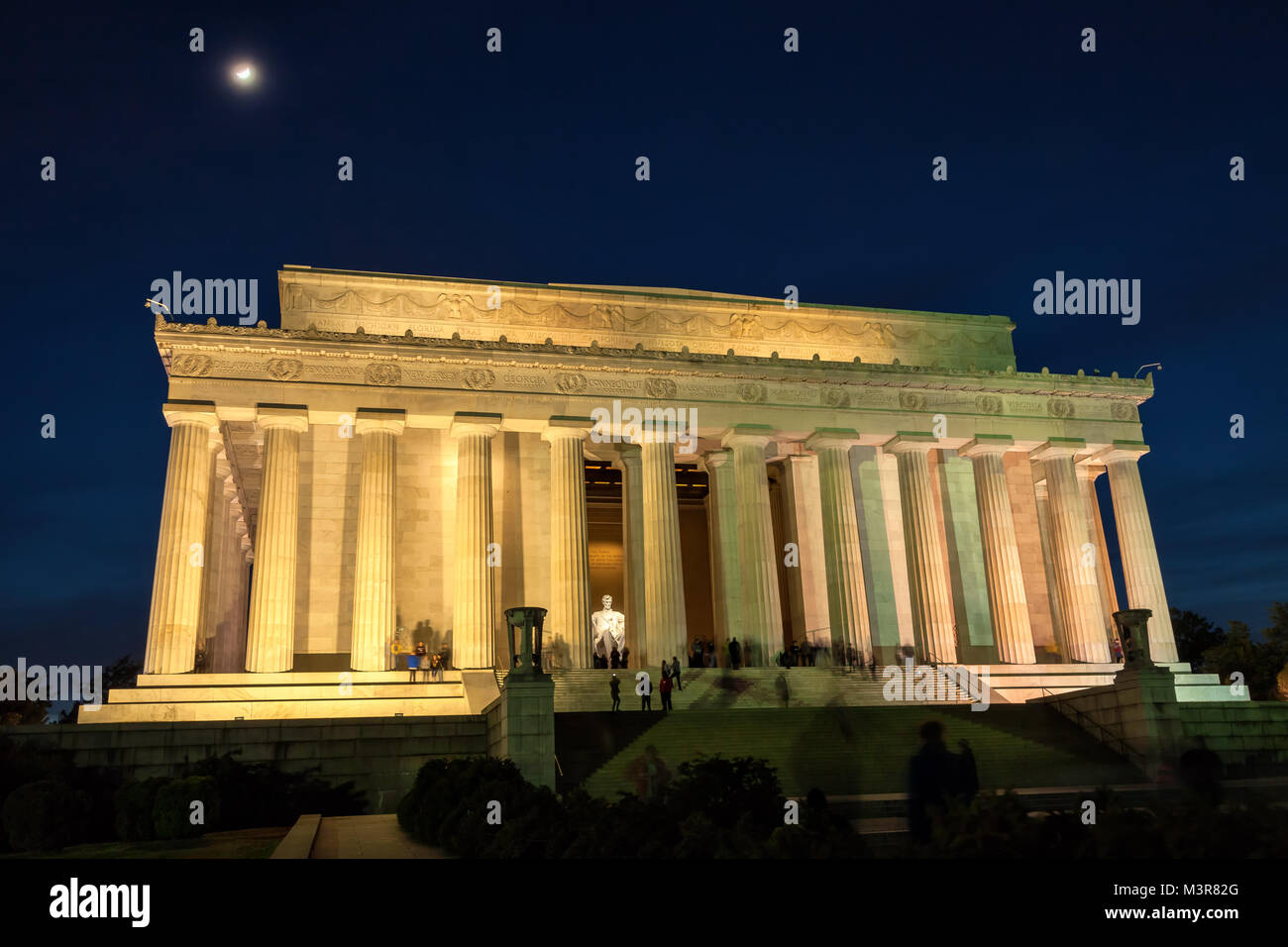 Architectural structure of the Lincoln Memorial in Washington, D.C., at ...