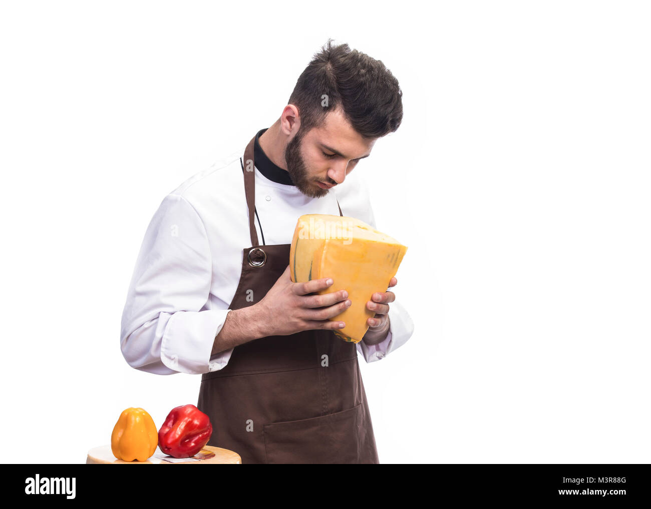 Chef looks thoughtfully cheese hi-res stock photography and images - Alamy