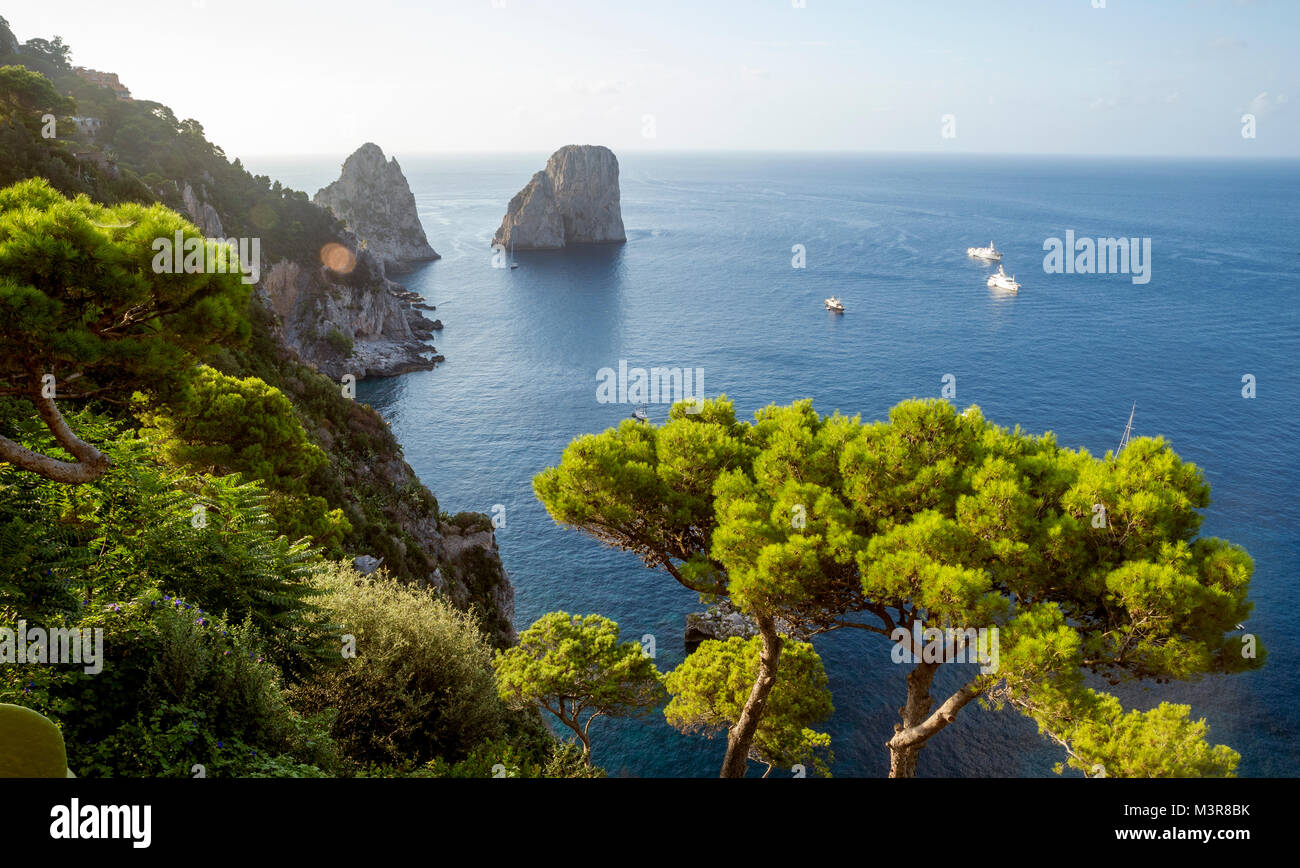 Faraglioni rocks at Capri island in Italy Stock Photo - Alamy