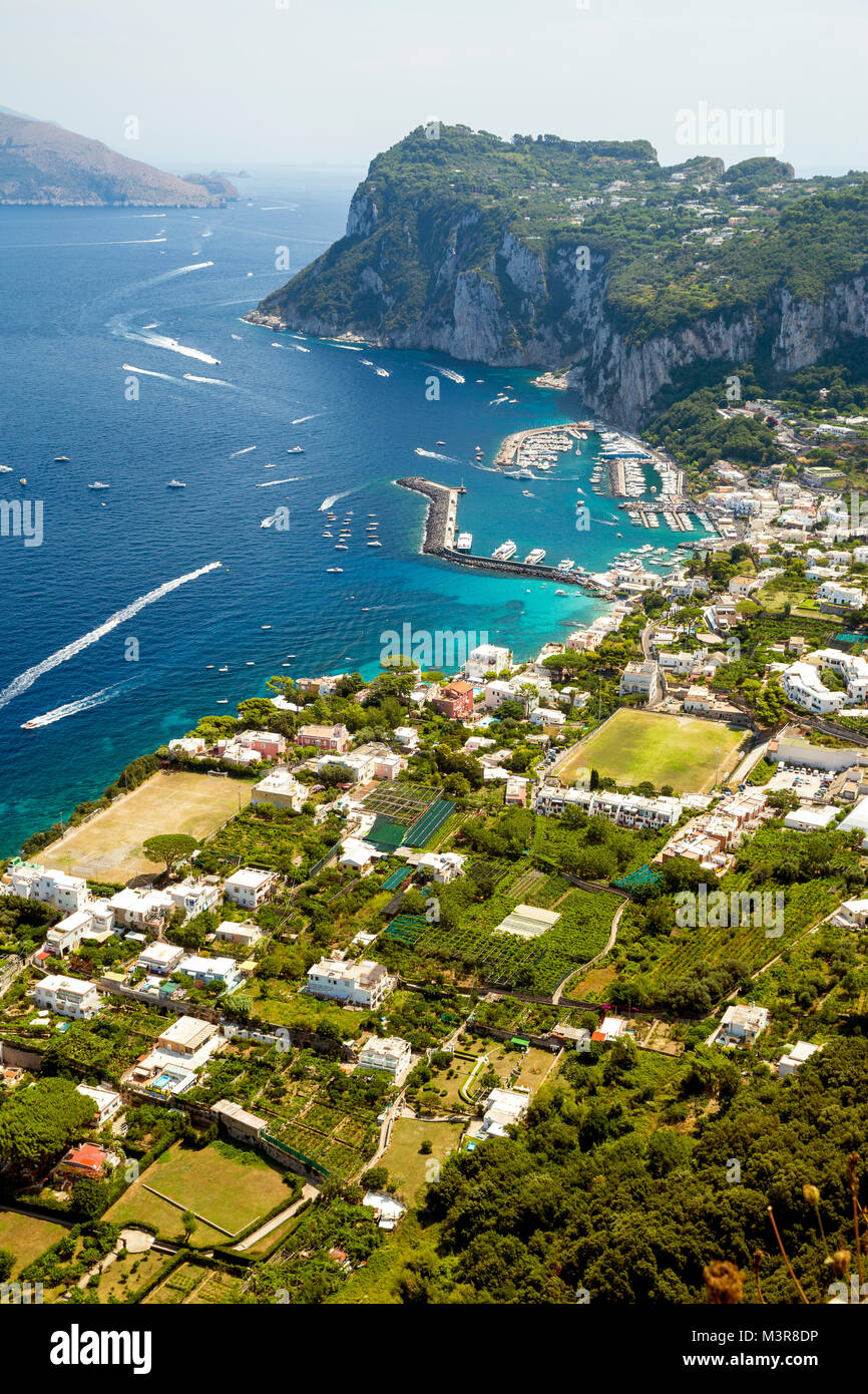Aerial view of Capri Island, Italy Stock Photo - Alamy