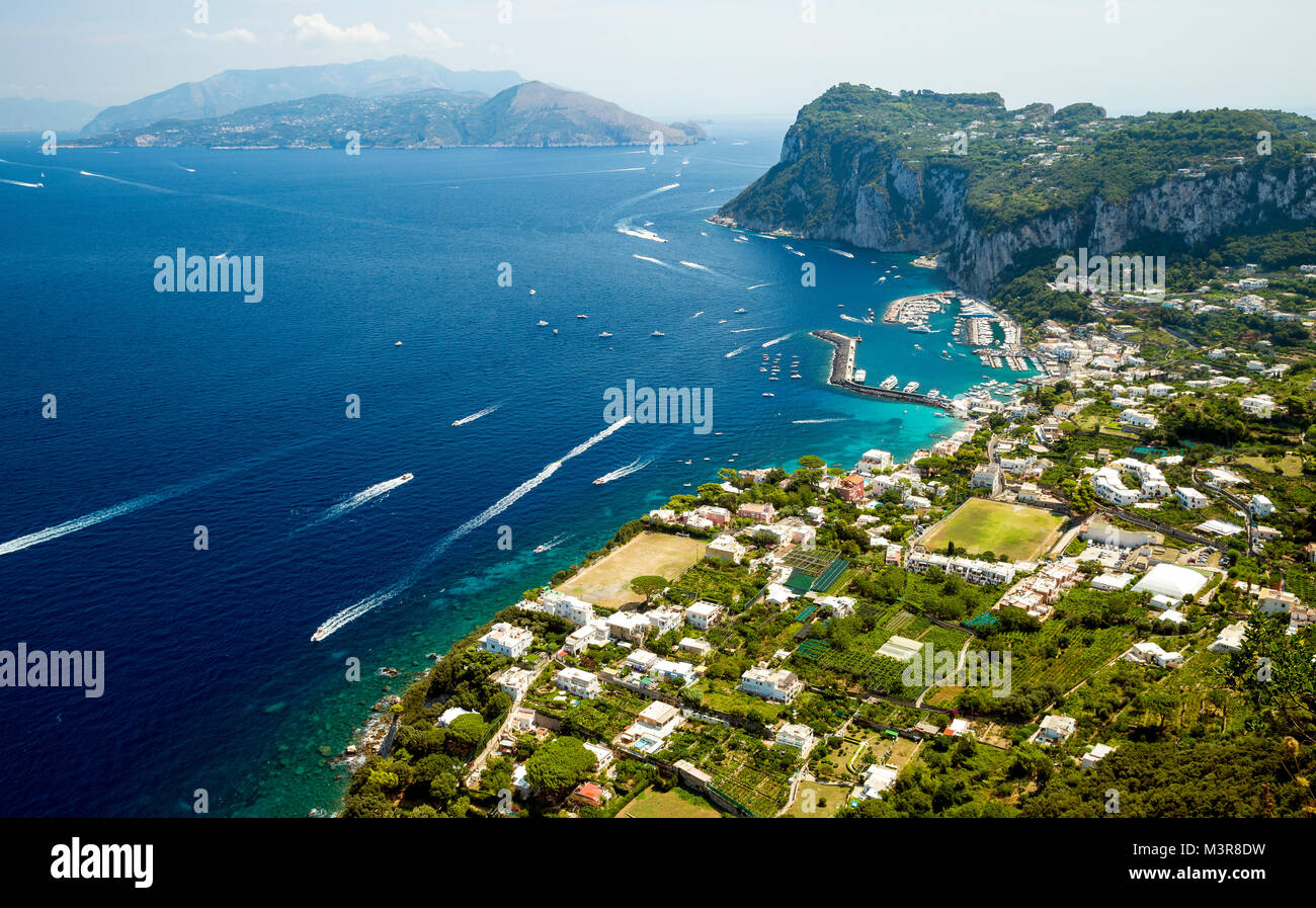 Aerial panorama of Capri island, Italy Stock Photo - Alamy