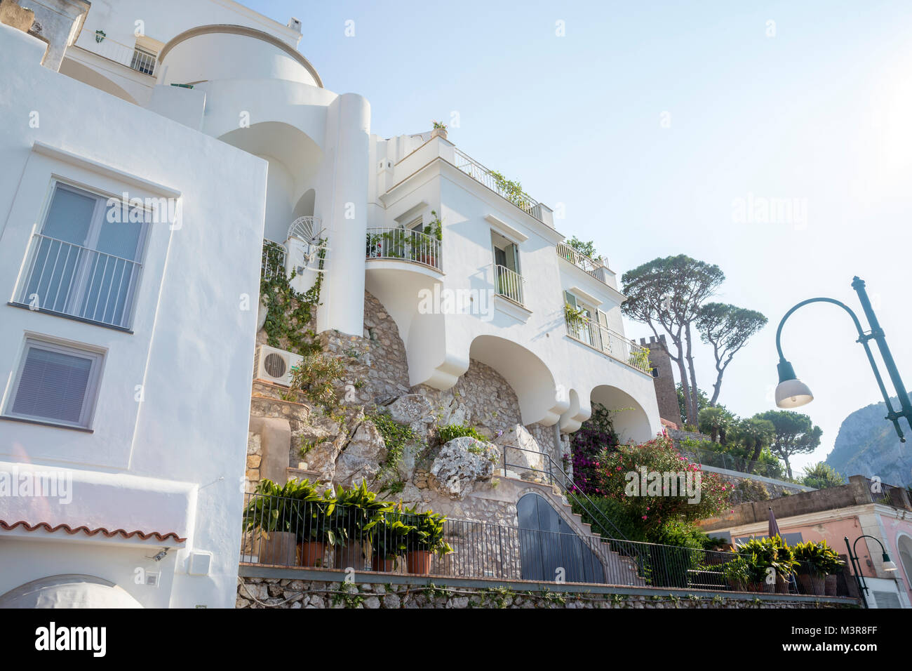 Traditional italian house situated on rock - Capri Island in Italy ...