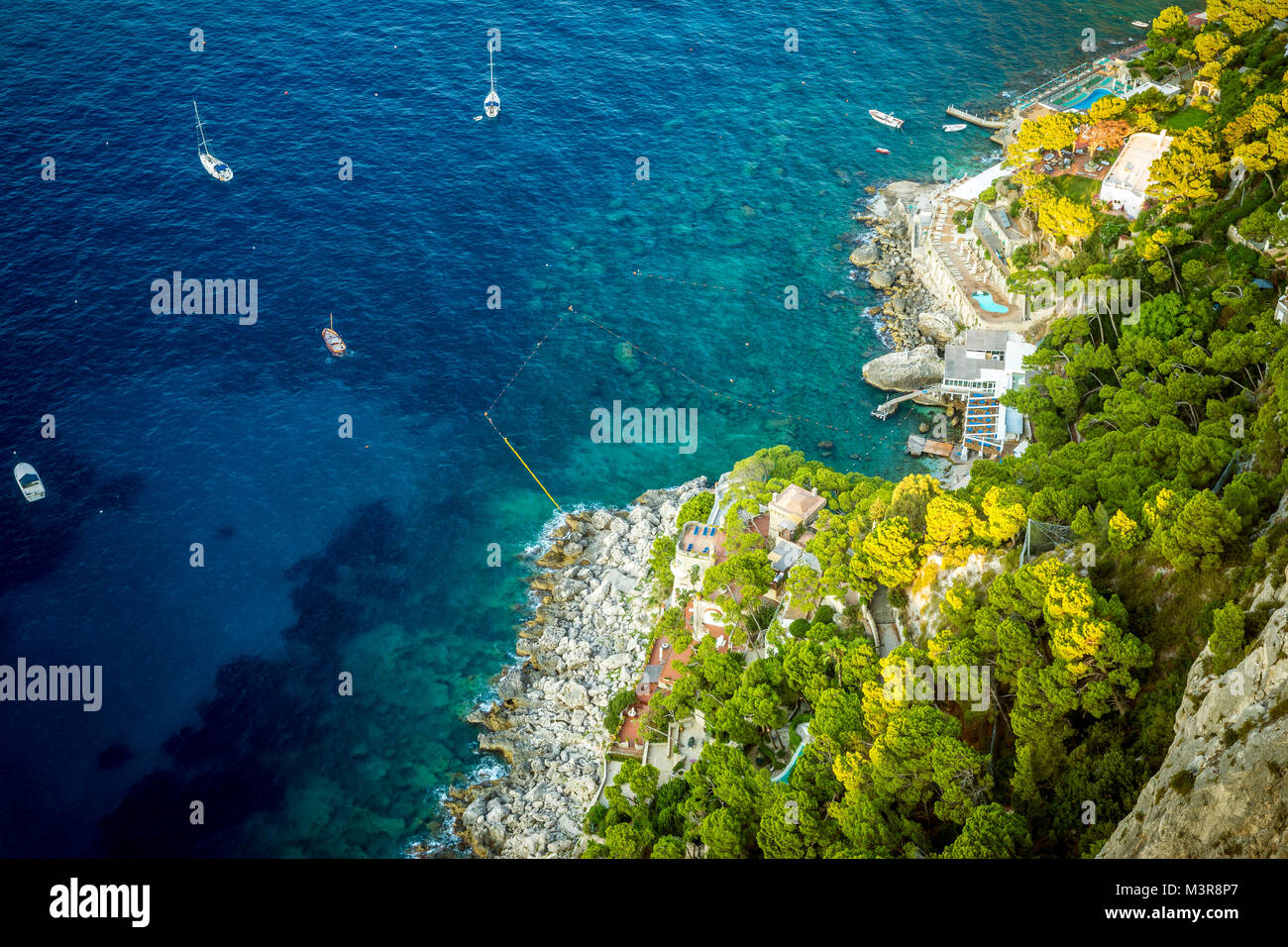 Aerial view on Capri island, Italy Stock Photo - Alamy