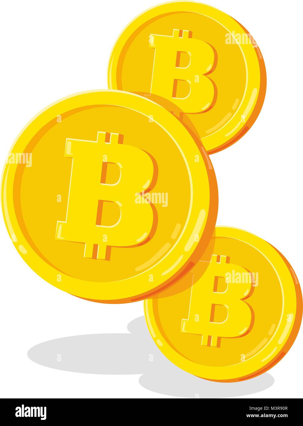 Two metal bitcoin coins Stock Vector Images - Alamy