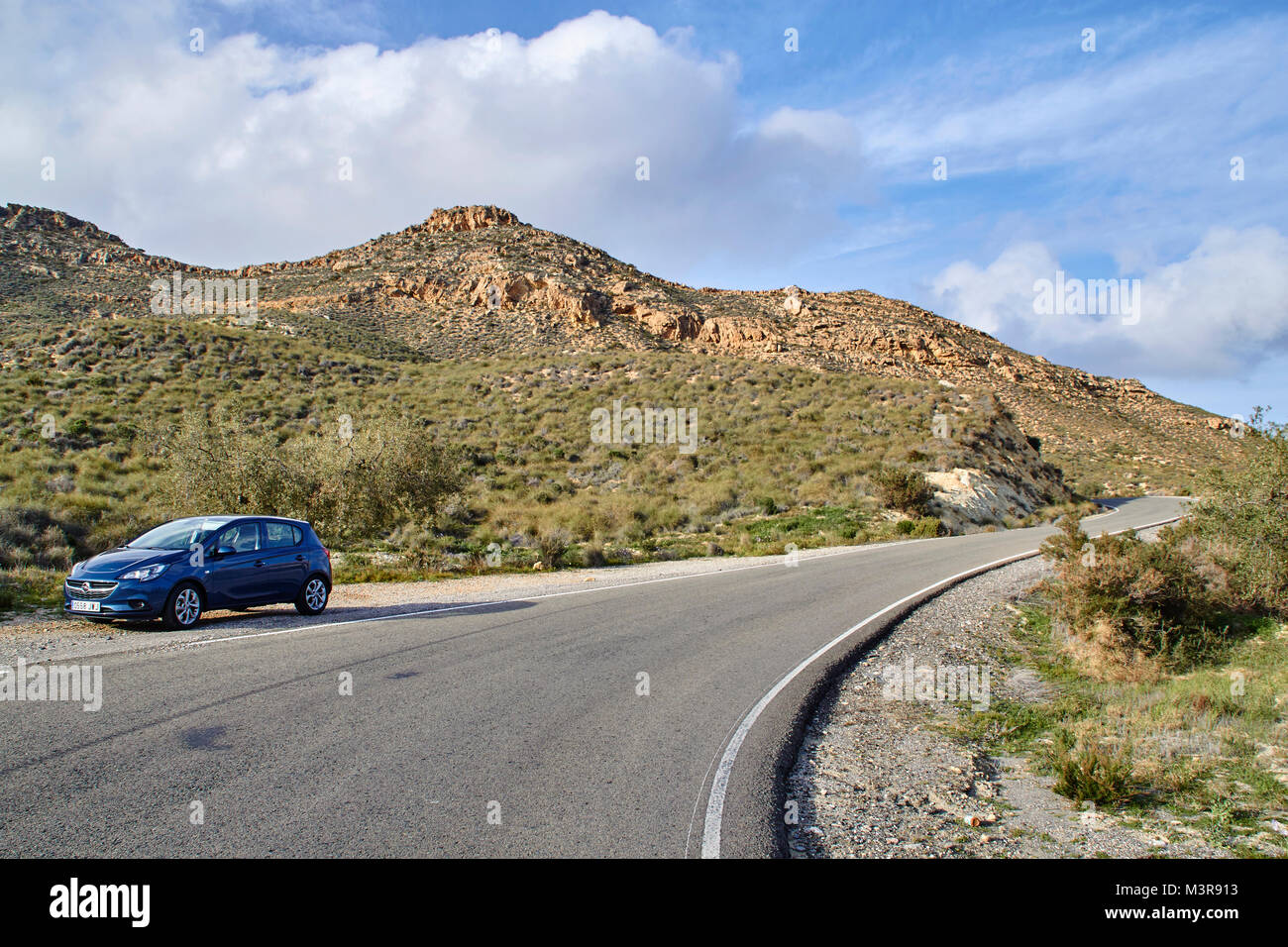 Driving through the desert, Desierto de Tabernas, Andalusia, Spain ...