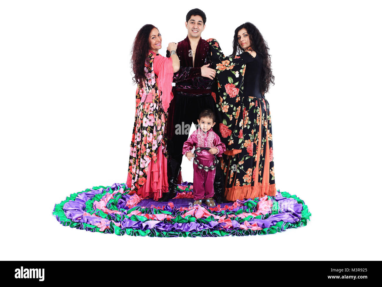 small Gypsy boy - dancer and dance group in national costumes Gypsy ...