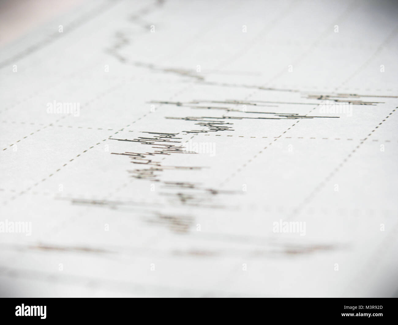 Concept image of data collection and statistical work:the business ...
