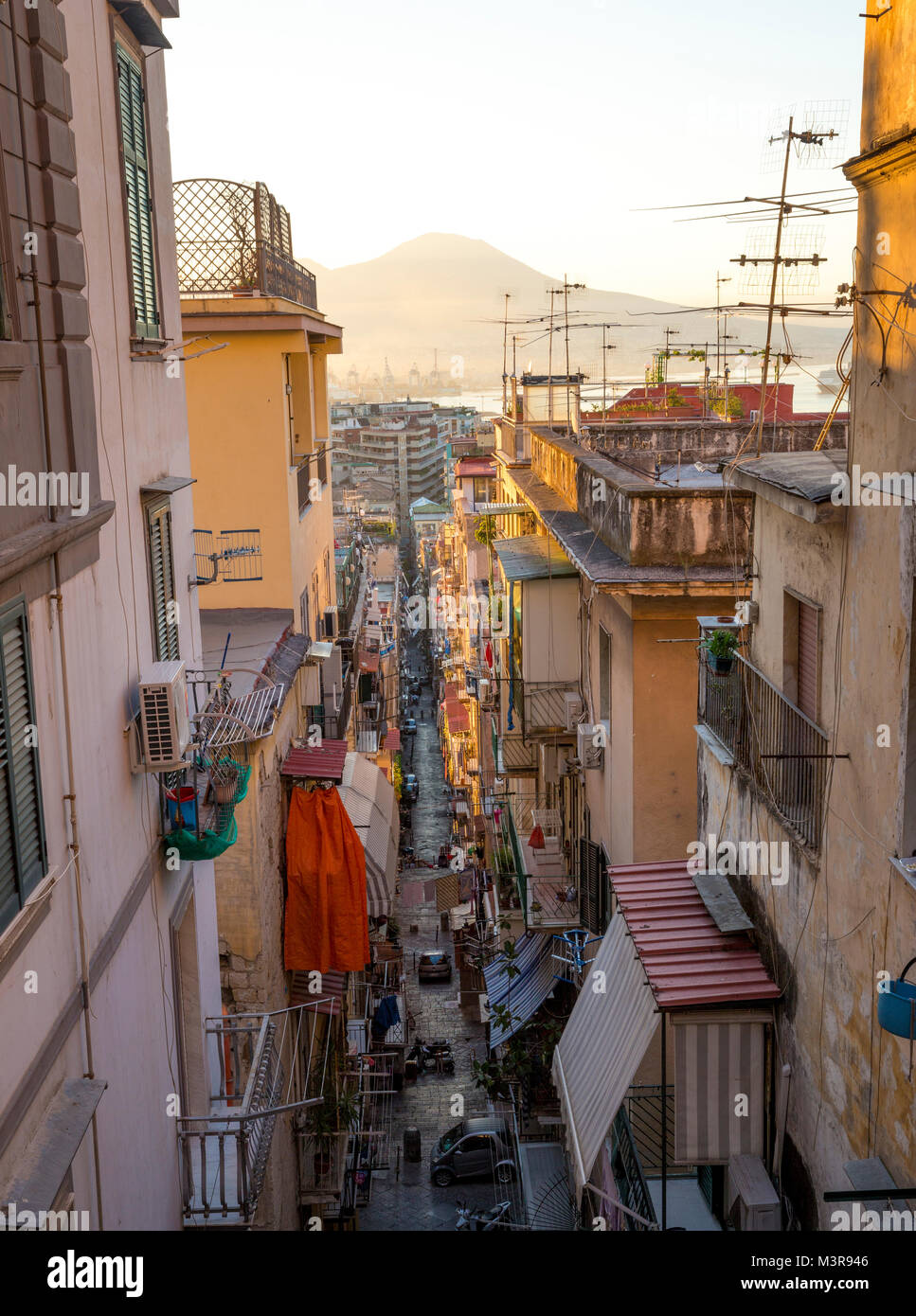 Street in old town of Naples, Italy Stock Photo - Alamy