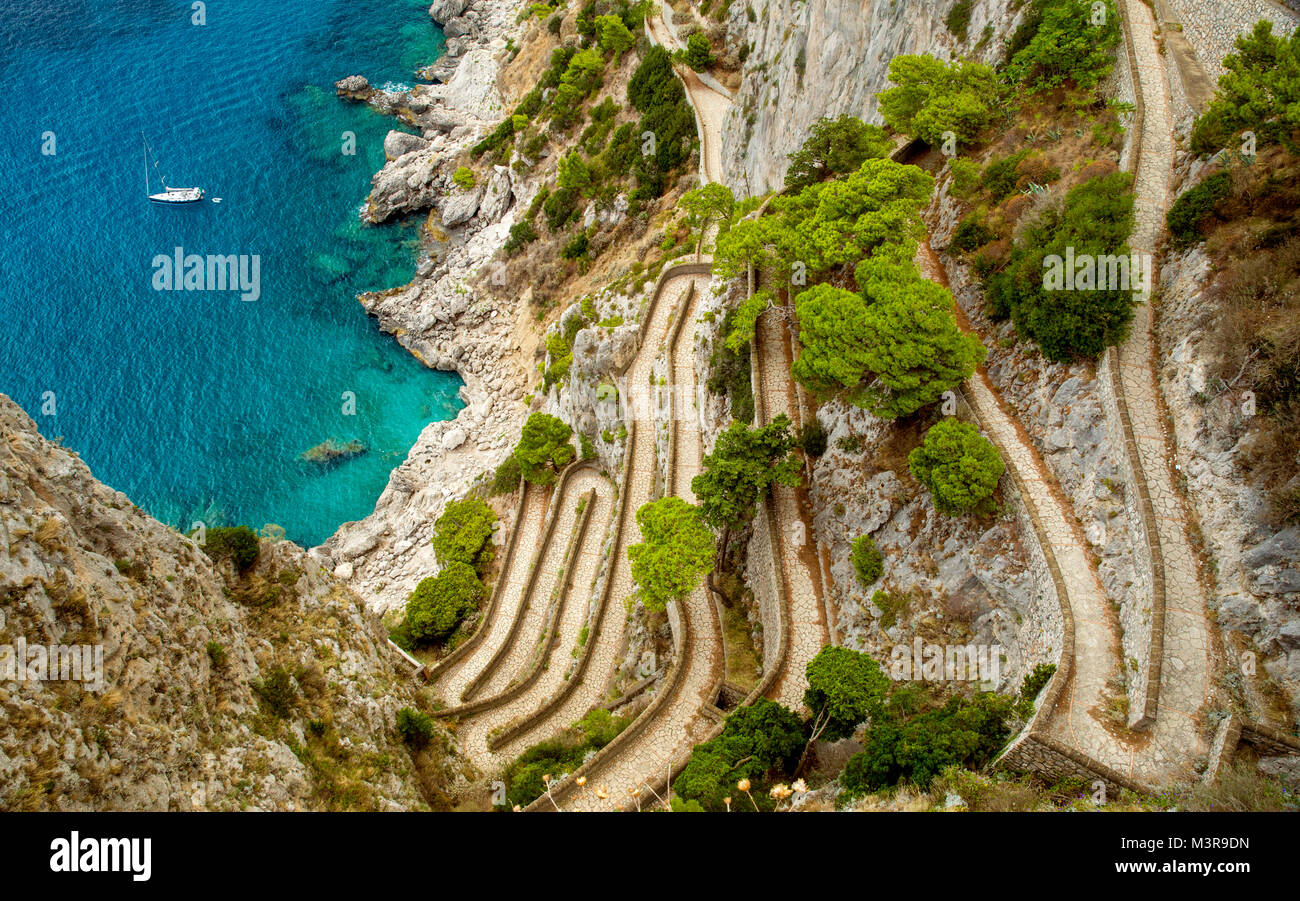 Via Krupp on Capri island in Italy Stock Photo - Alamy
