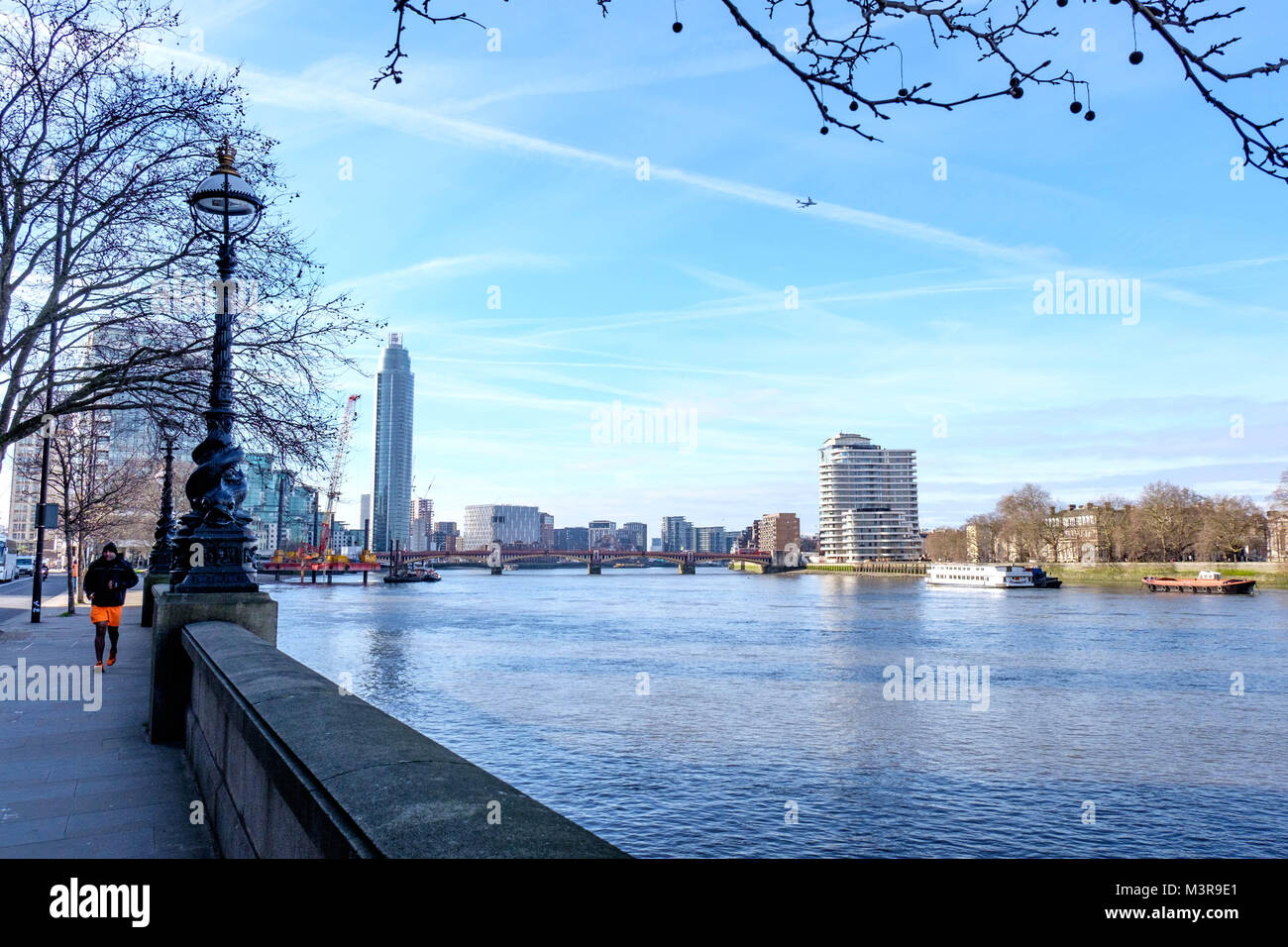 Albert embankment south bank london promenade Stock Photo - Alamy