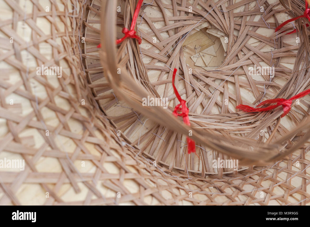 Close up inside hard hat wicker farm countryside background Stock Photo ...