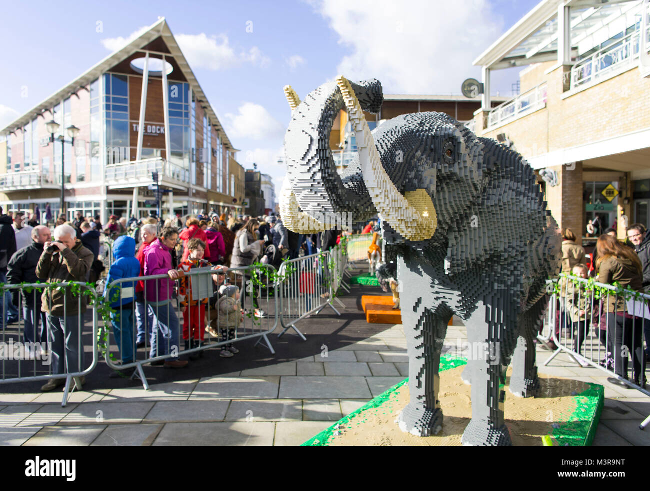 Lego animals on display as part of the Great Brick Safari at Mermaid ...