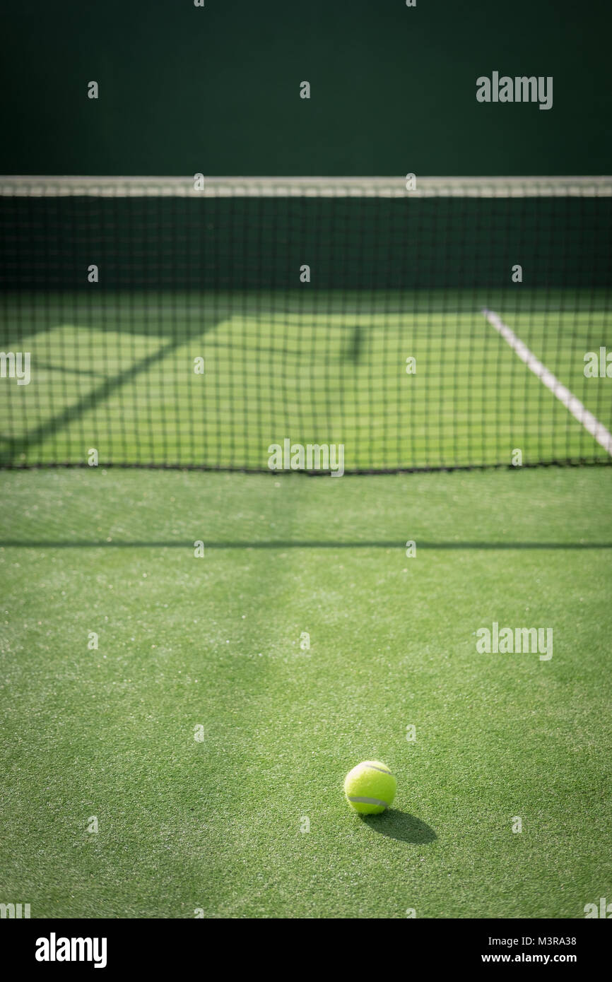 Paddle tennis court and net with a ball Stock Photo - Alamy