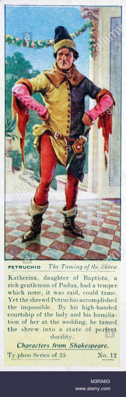 Characters from Shakespeare - Petruchio, The Taming of the Shrew Stock ...