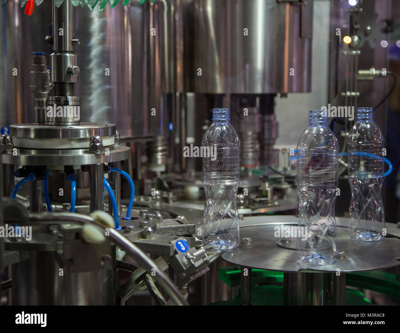 Testing production of mineral water bottle packing machine Stock Photo ...
