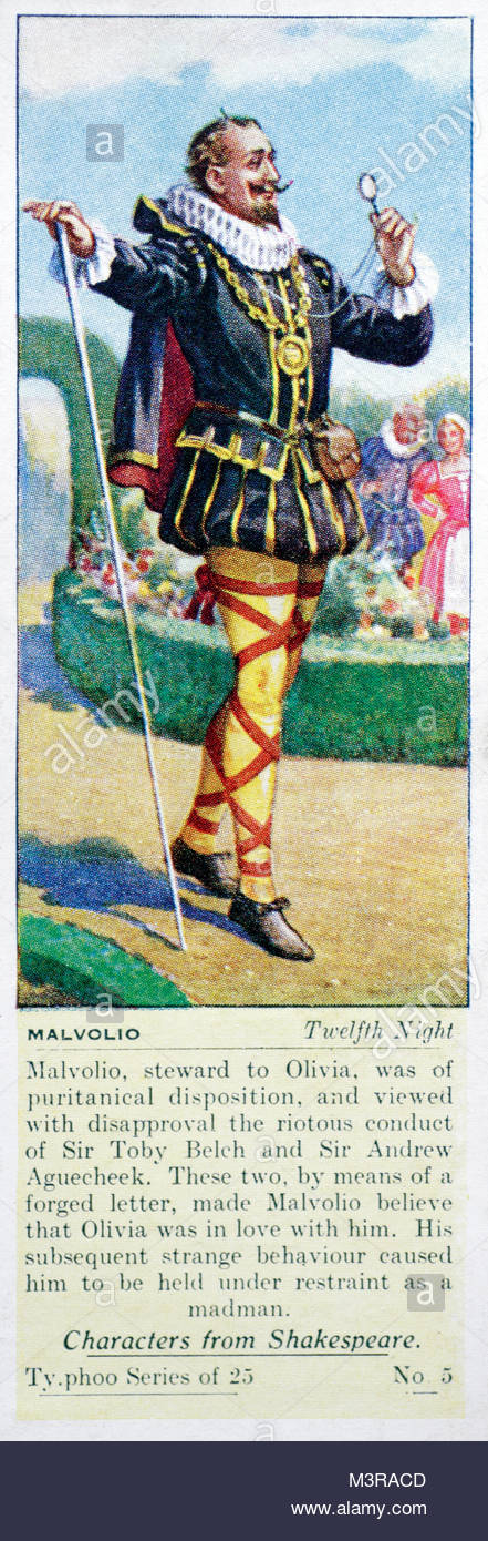 Characters from Shakespeare - Malvolio, Twelfth Night Stock Photo - Alamy