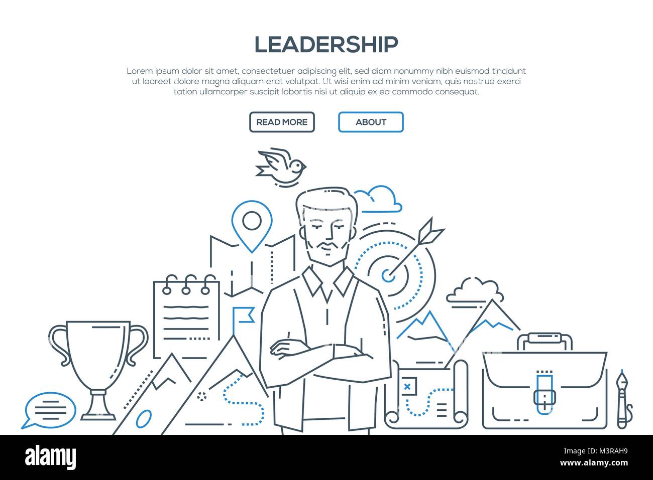 Leadership - modern line design style illustration Stock Vector Image ...