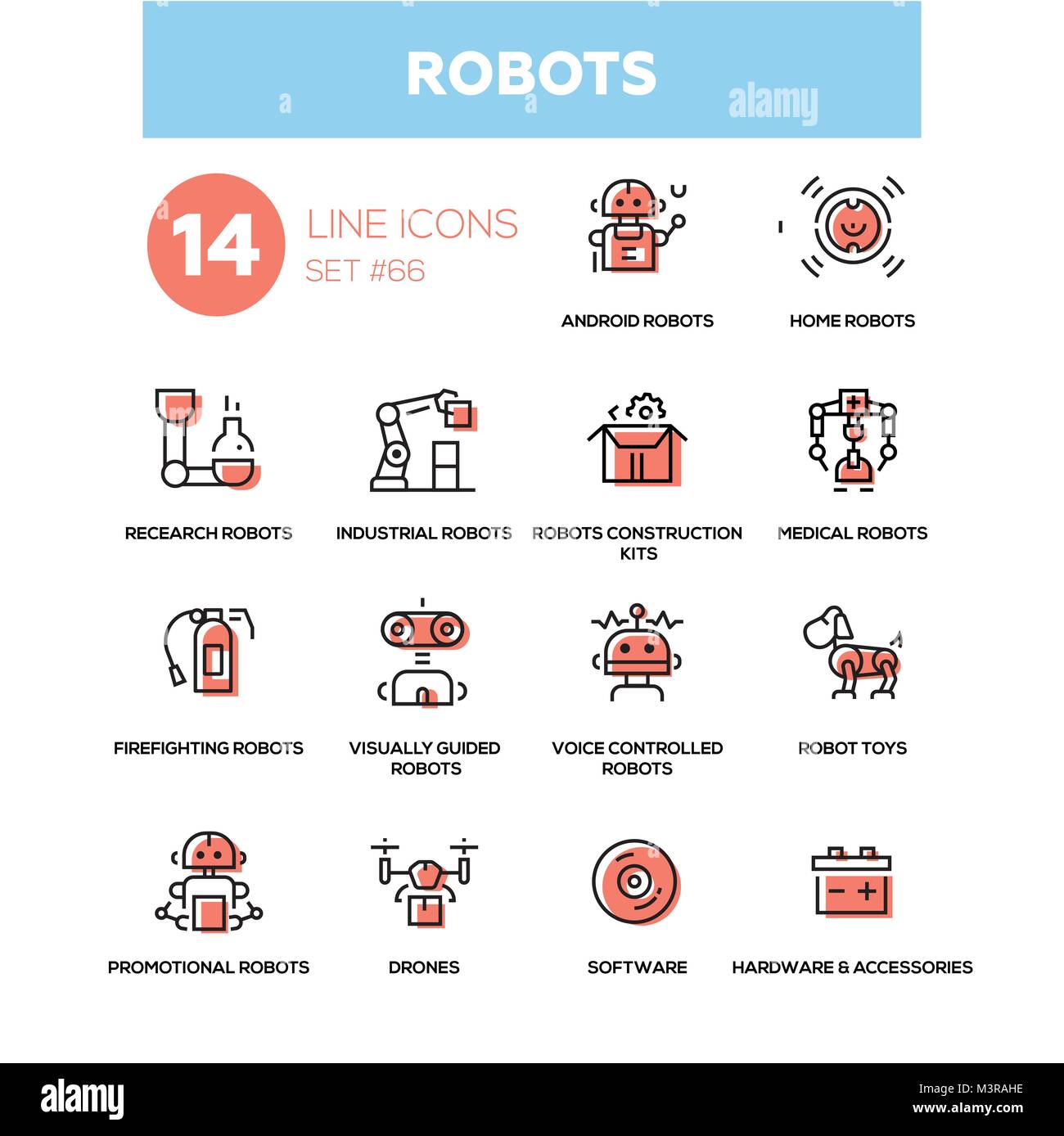 Industrial robots icons hi-res stock photography and images - Alamy