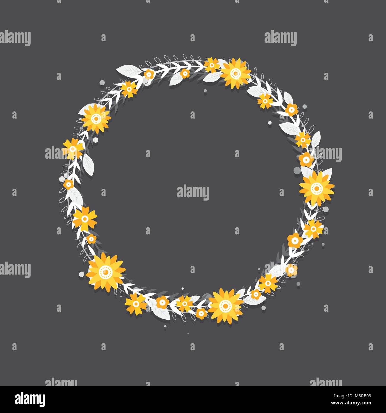 Ring of white flowers Stock Vector Images - Alamy