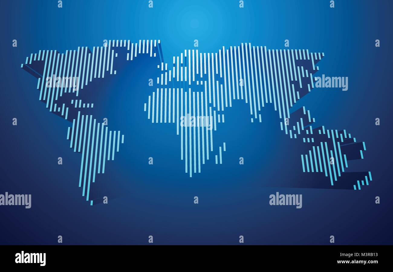 White line world map made hi-res stock photography and images - Alamy
