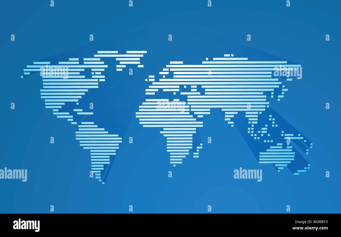 abstract blue 3D world map Stock Vector Image & Art - Alamy