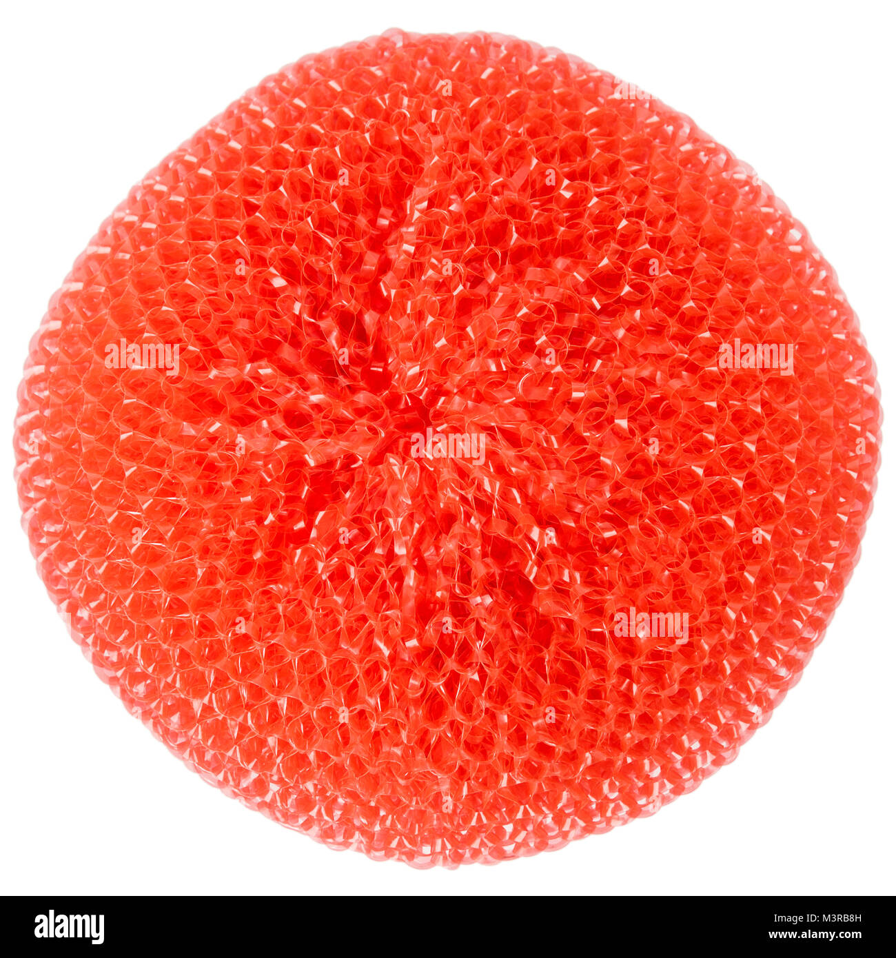 Red vibrant plastic scourer isolated on white background Stock Photo ...