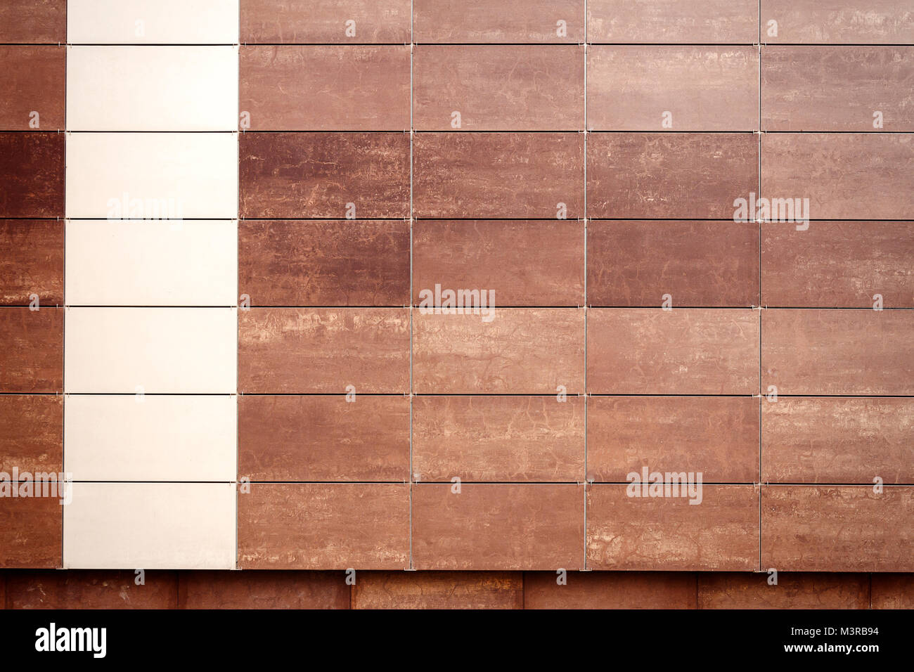 Detail brown and beige tile wall texture background Stock Photo - Alamy
