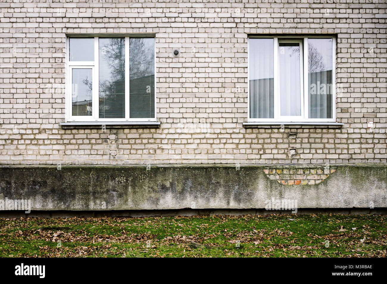 Old street wall with some windows. Architecture detail background Stock ...