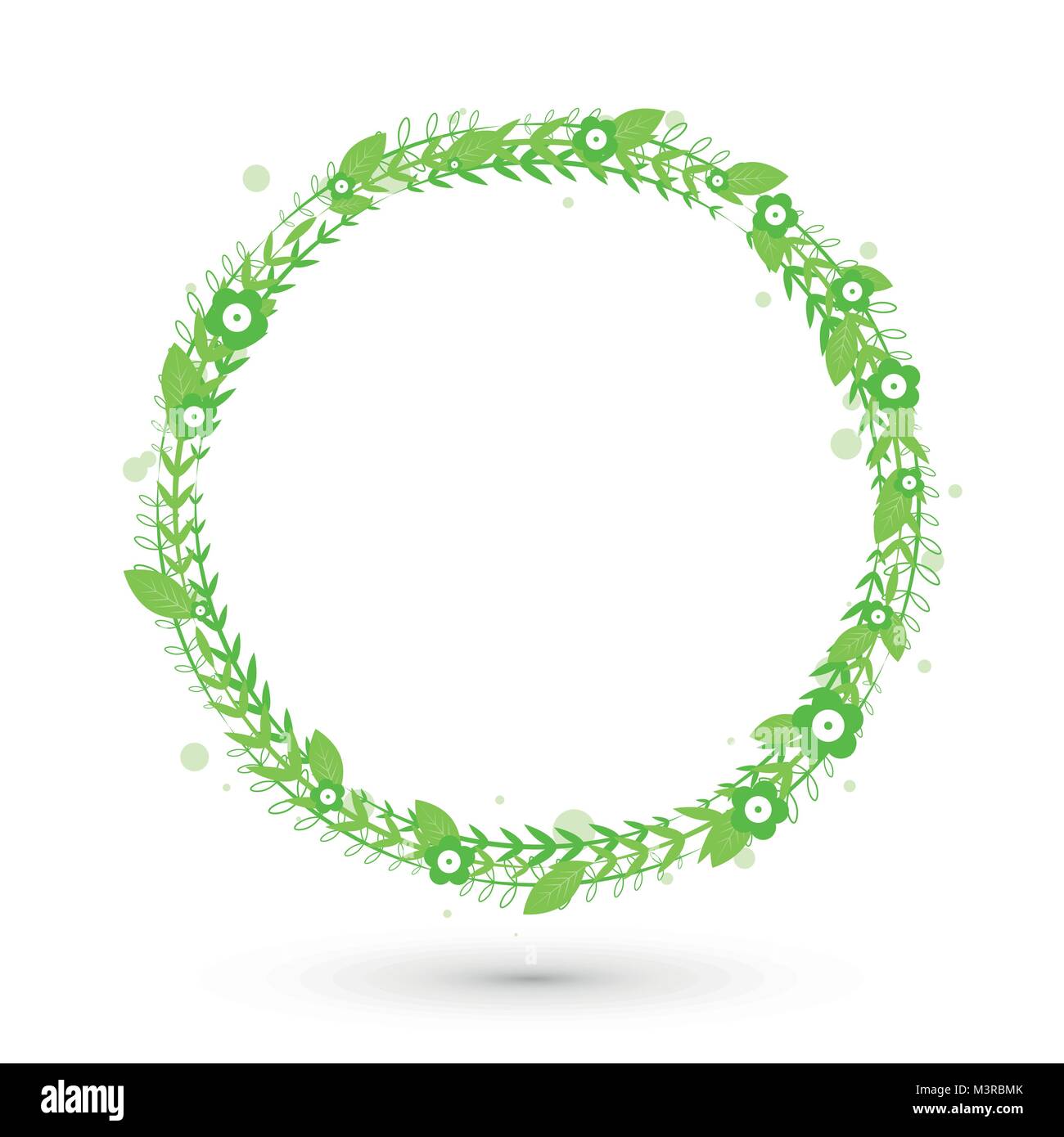 green floral frame circle Stock Vector Image & Art - Alamy