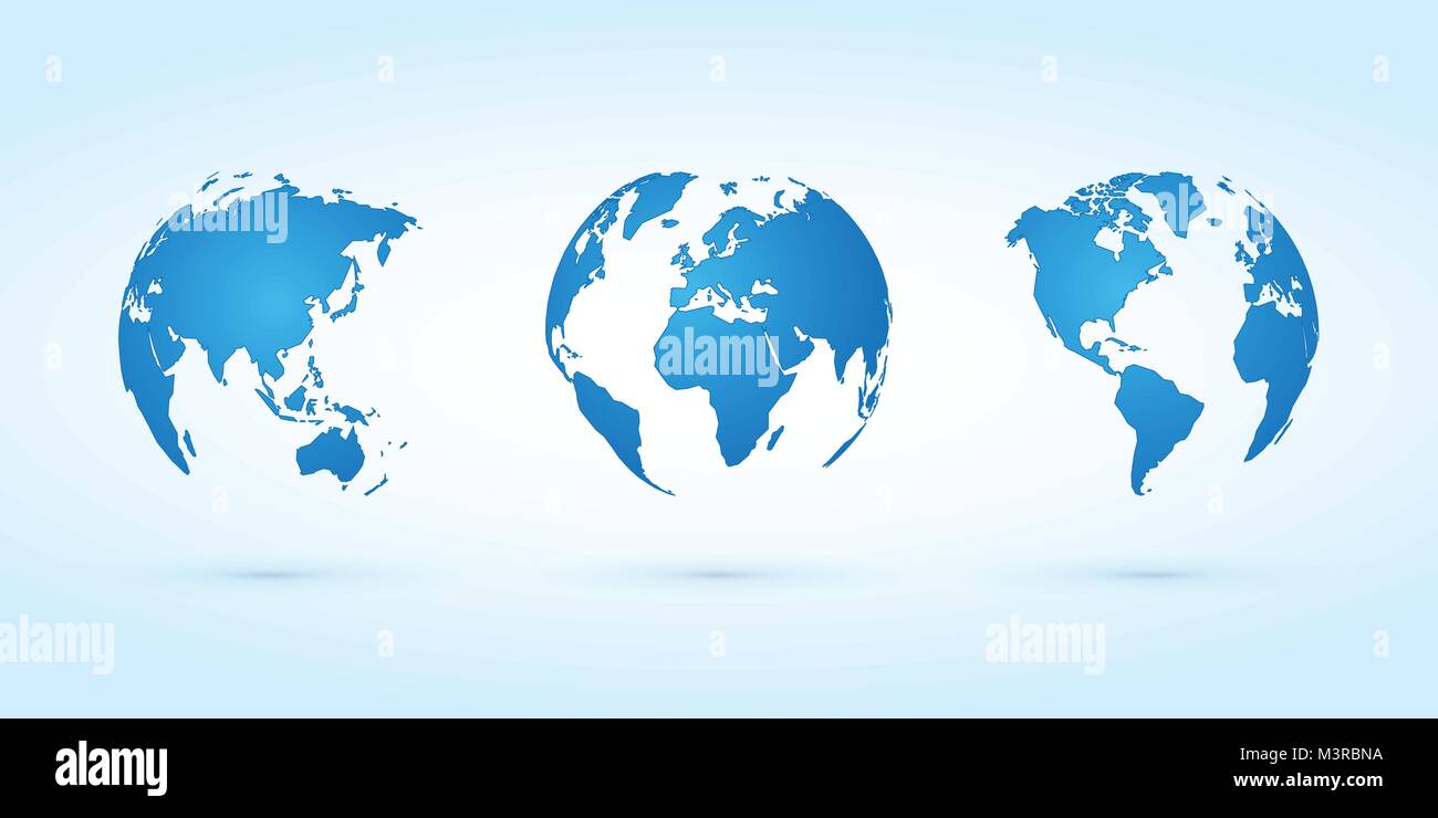 blue globes vector set planet earth Stock Vector Image & Art - Alamy