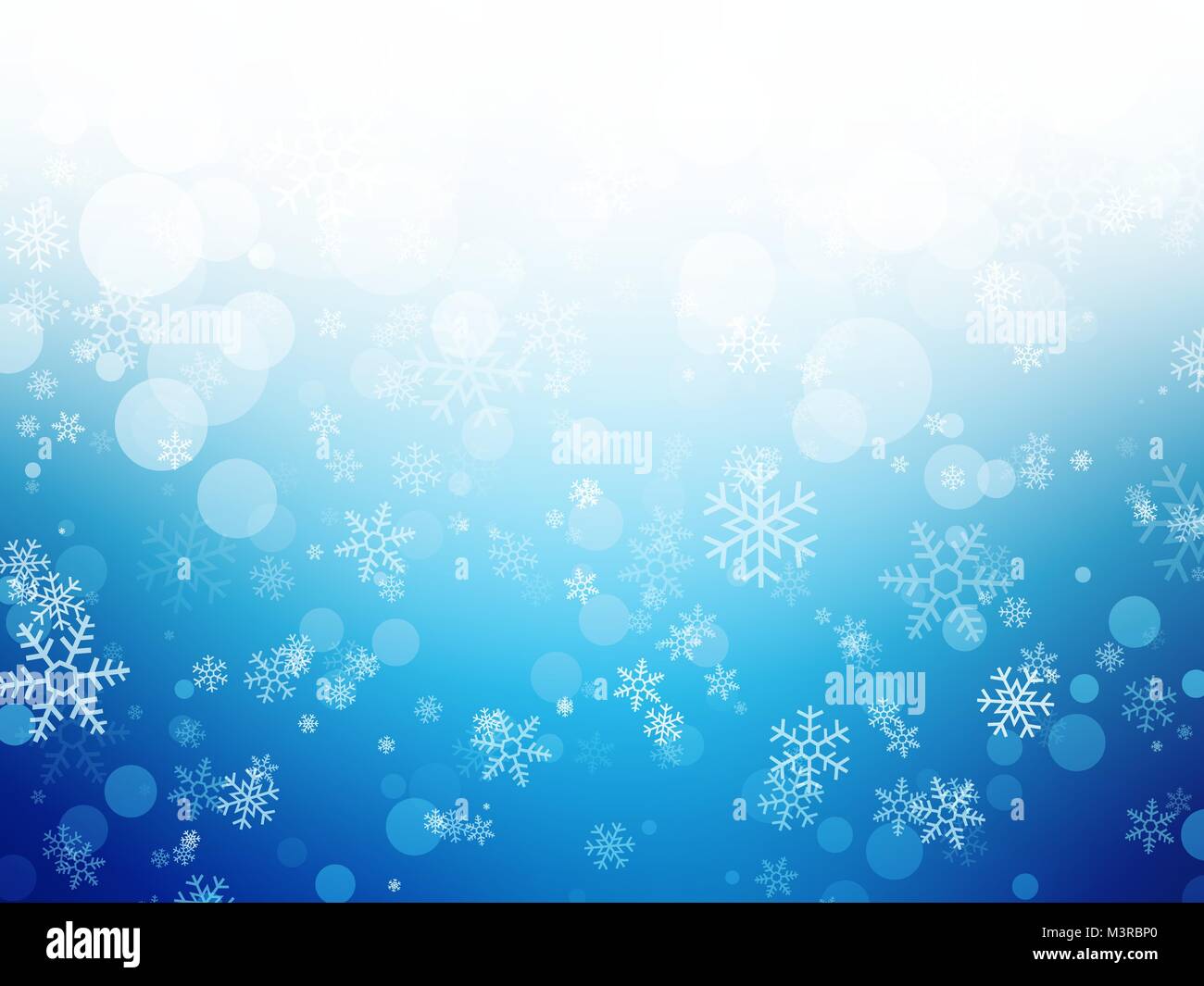 white blue winter Christmas background with snowflakes Stock Vector ...